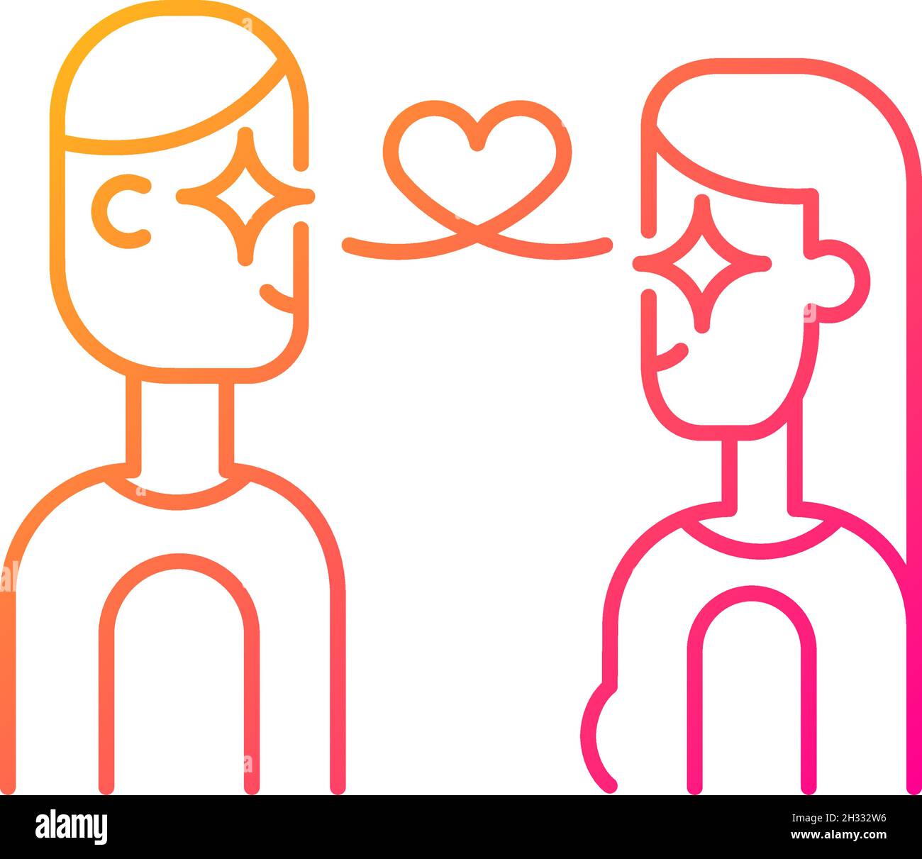 Love at first sight gradient linear vector icon Stock Vector Image ...