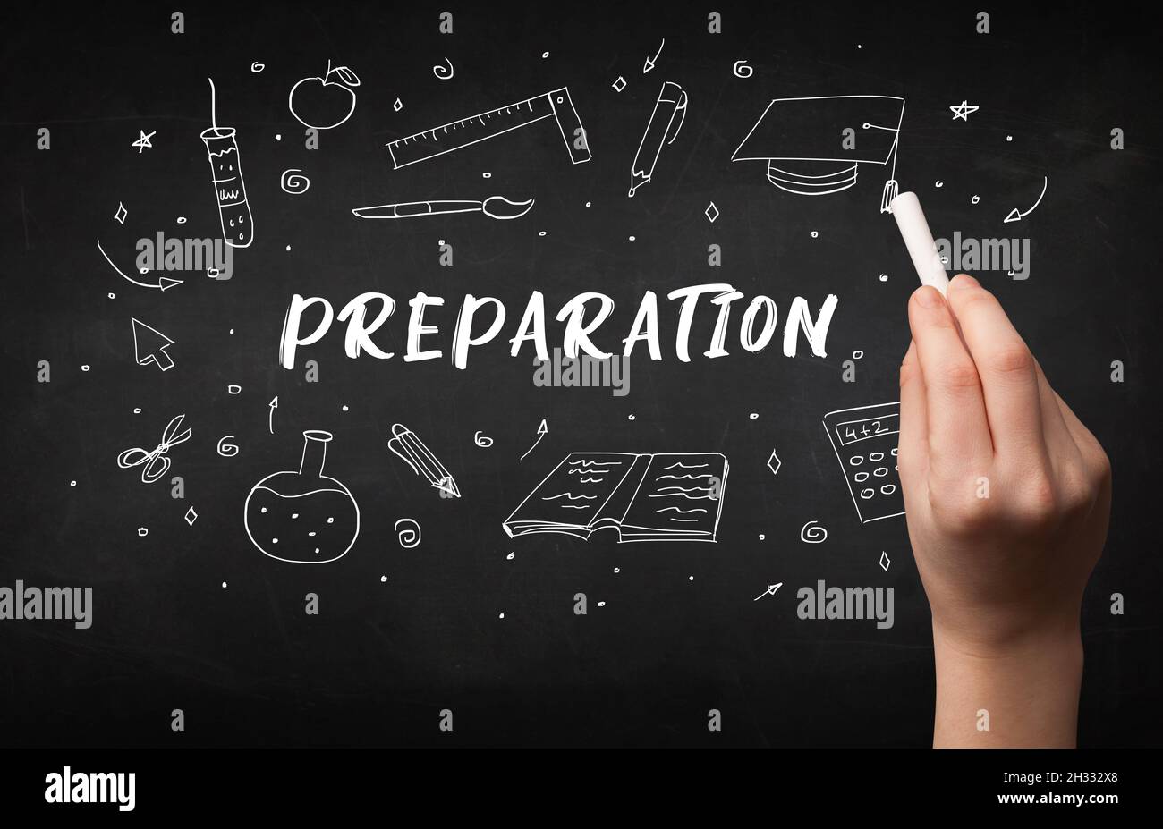 Hand drawing education concept concept Stock Photo - Alamy