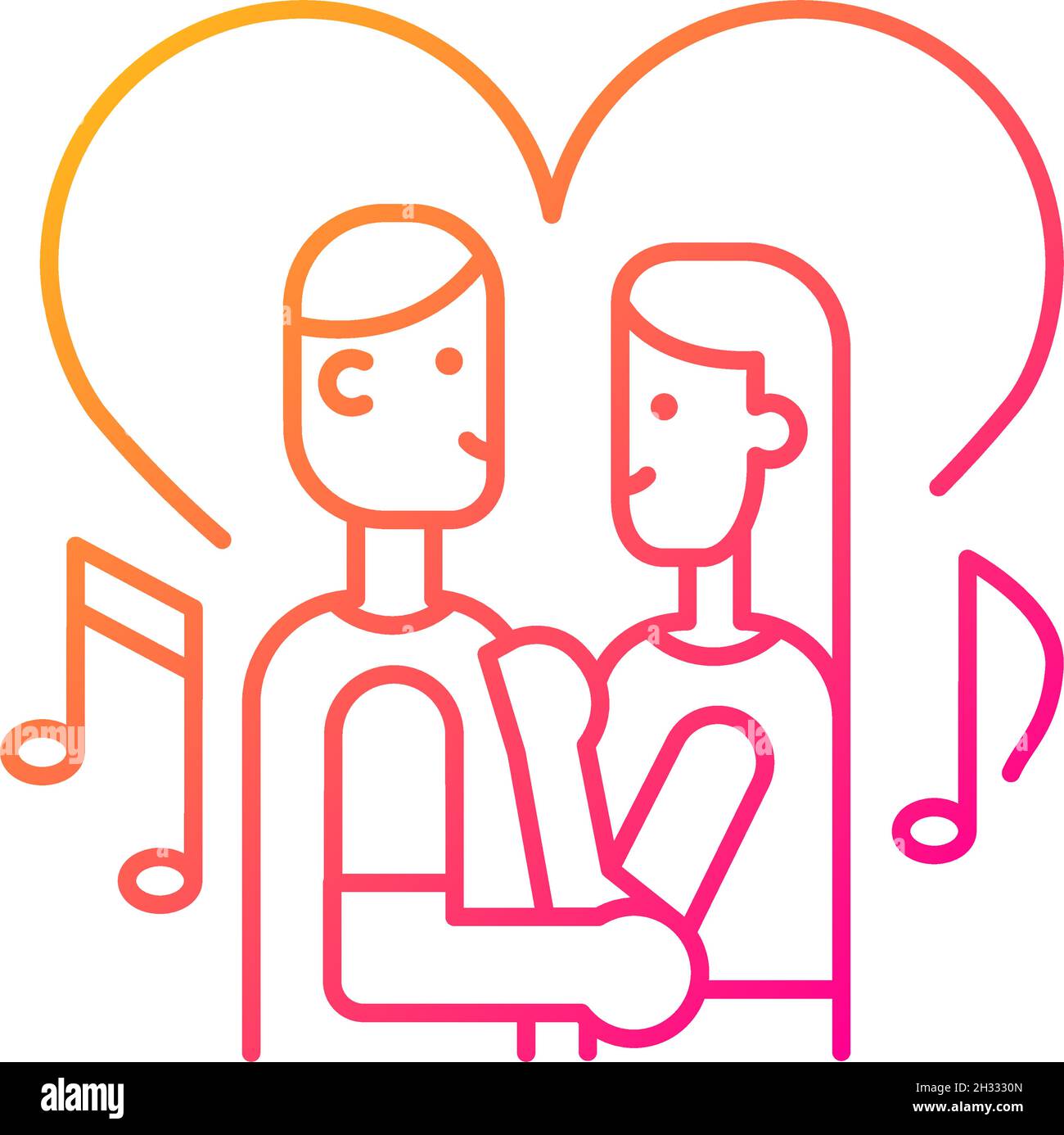 Couple dancing gradient linear vector icon Stock Vector Image & Art - Alamy