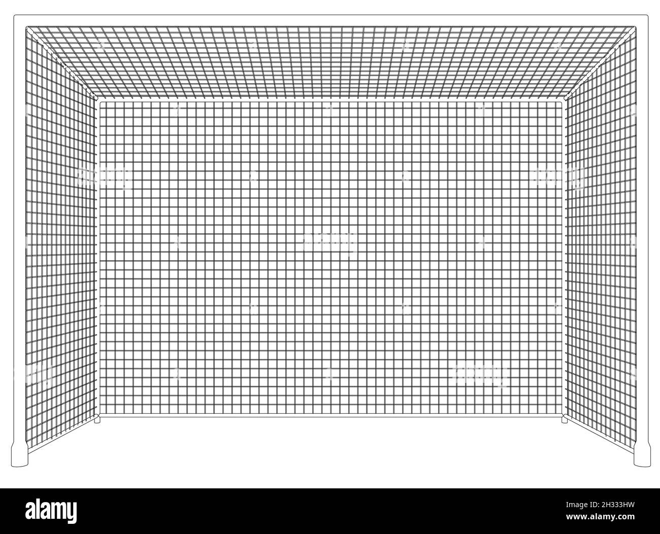 Football goal contour from black lines isolated on white background ...