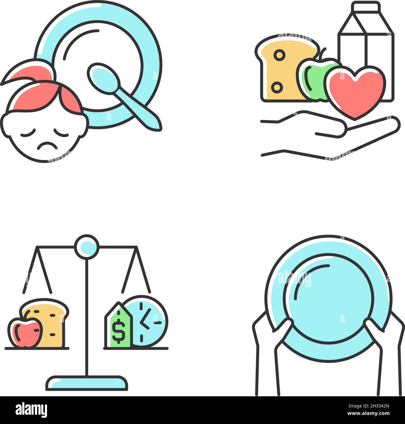 Helping people in need RGB color icons set Stock Vector Image & Art - Alamy