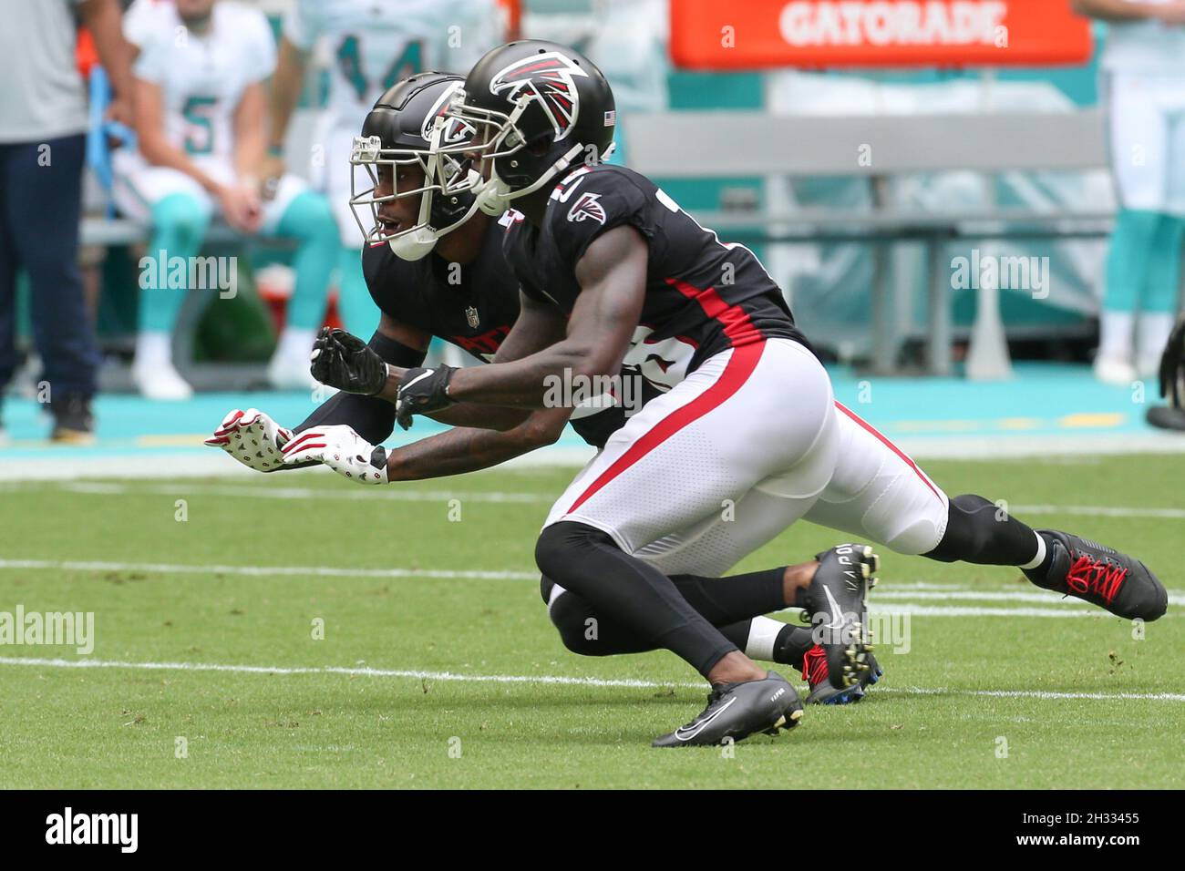 Sunday, October 24, 2021; Miami Gardens, FL USA; Atlanta Falcons wide ...