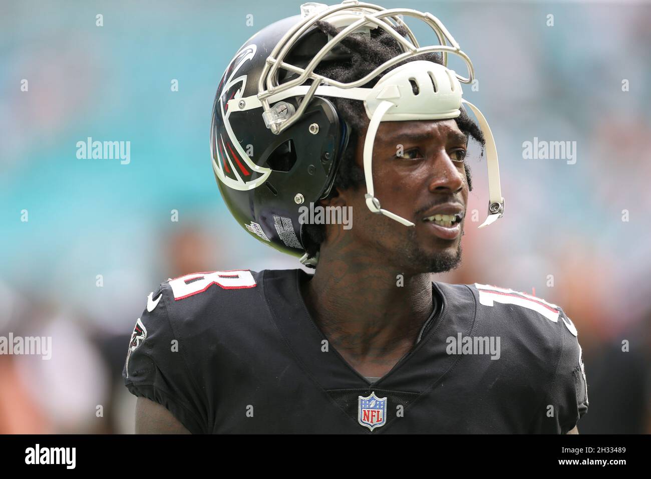 Sunday, October 24, 2021; Miami Gardens, FL USA; Atlanta Falcons wide ...
