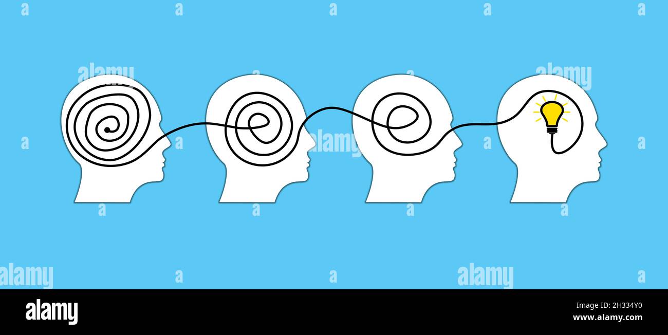 Brainstorming and Mental Problem Solving Concept. Brain with Messy Line ... Brainstorming and Mental Problem Solving Concept. Brain with Messy Line ...