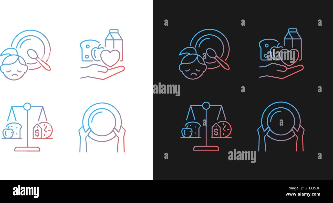 Helping people in need gradient icons set for dark and light mode Stock ...