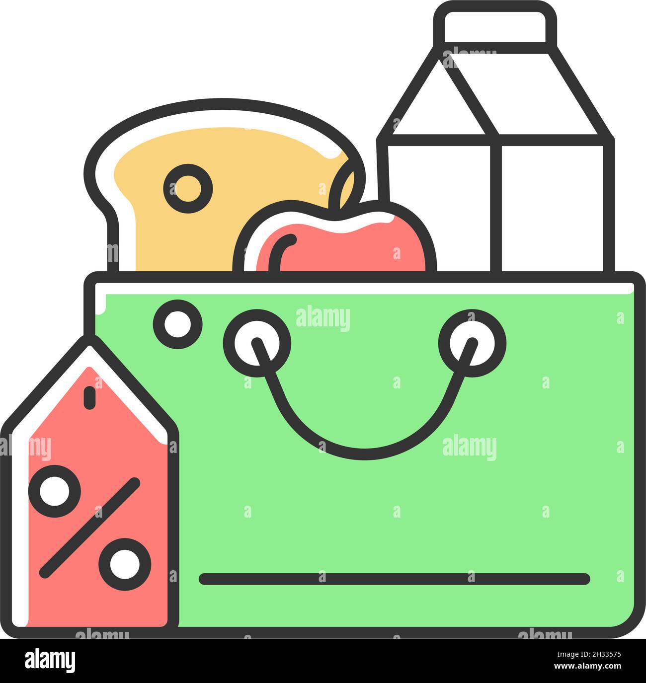 Reduced food prices RGB color icon Stock Vector Image & Art - Alamy