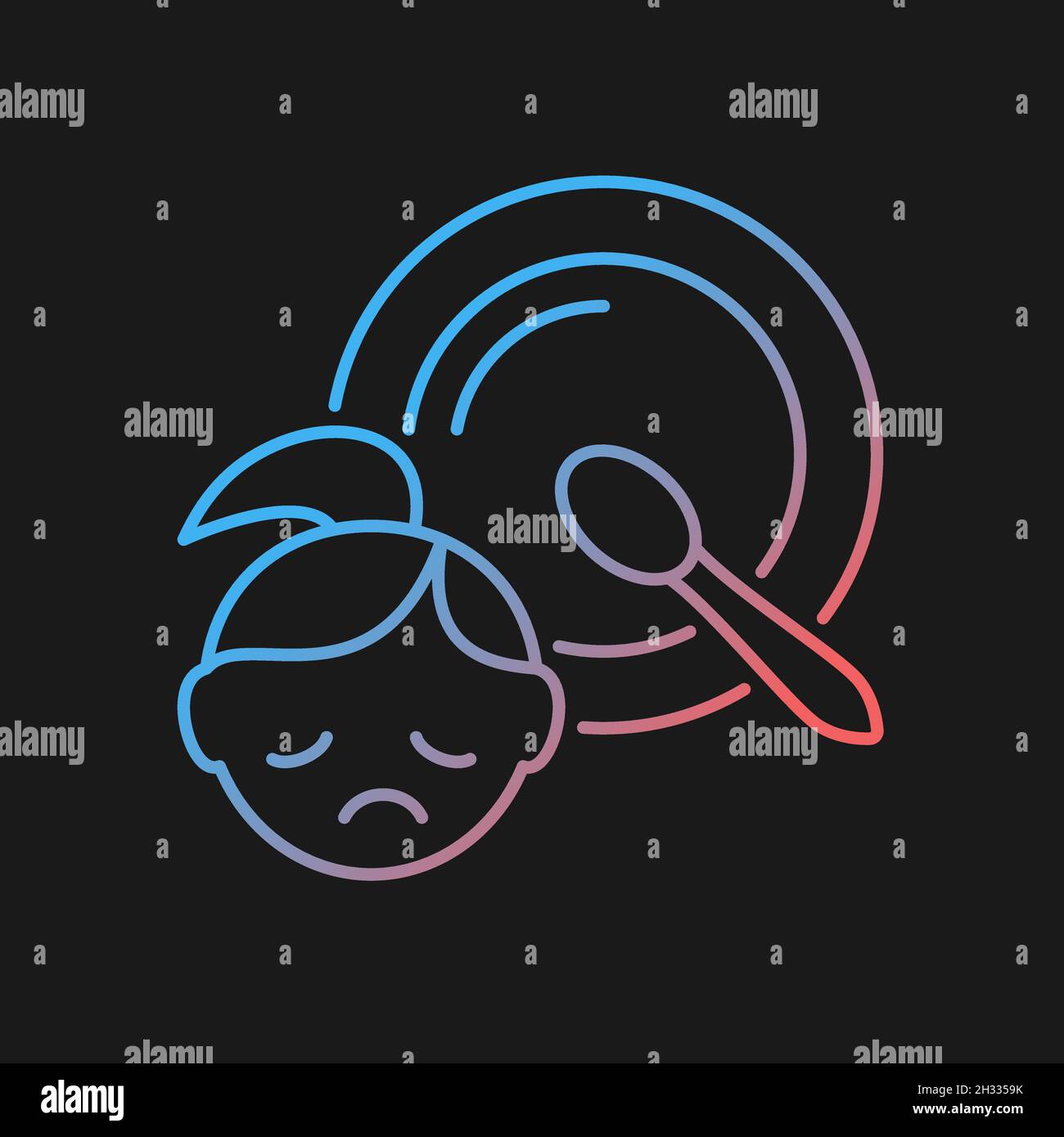 Child hunger gradient vector icon for dark theme Stock Vector Image ...