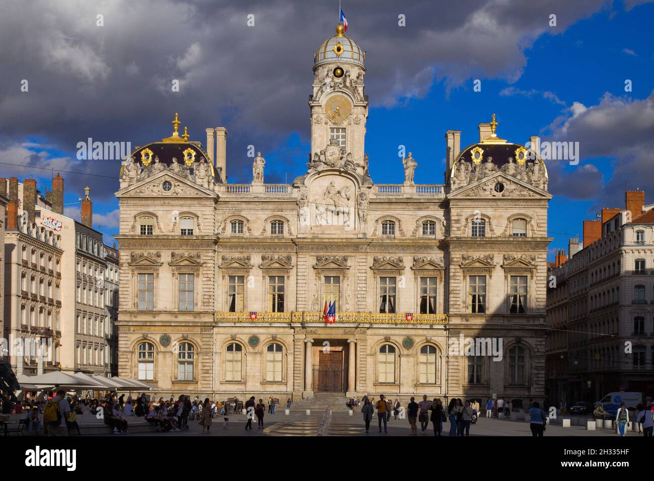 France, Lyon, City Hall, Hotel de ville, Place des Terreaux Stock Photo ...