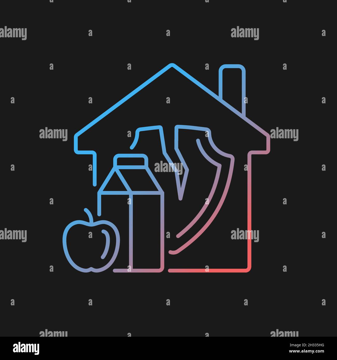 Food insecurity gradient vector icon for dark theme Stock Vector Image ...