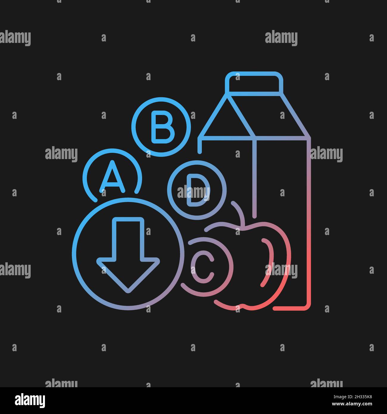 Vitamin deficiency gradient vector icon for dark theme Stock Vector ...