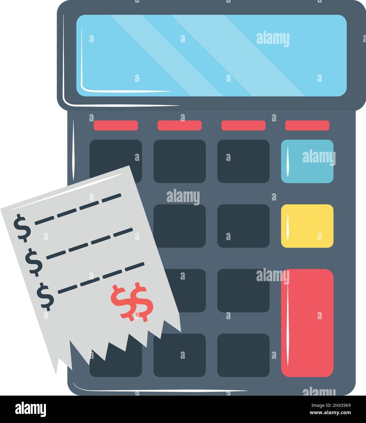 Shopping Receipt With Calculator Stock Vector Images - Alamy