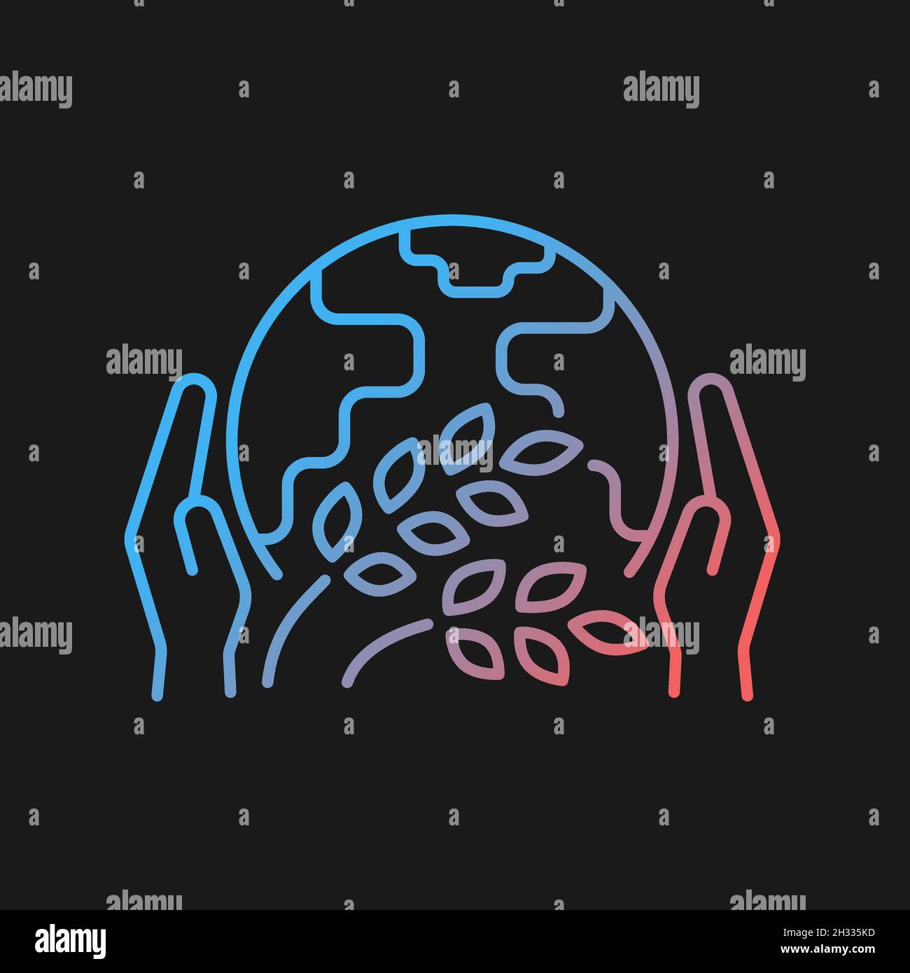 Hunger relief organization gradient vector icon for dark theme Stock ...