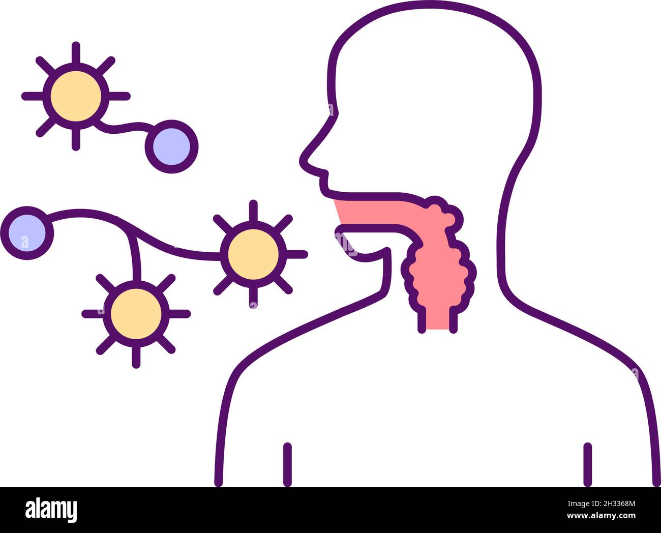 Fungal Pneumonia Rgb Color Icon Stock Vector Image And Art Alamy