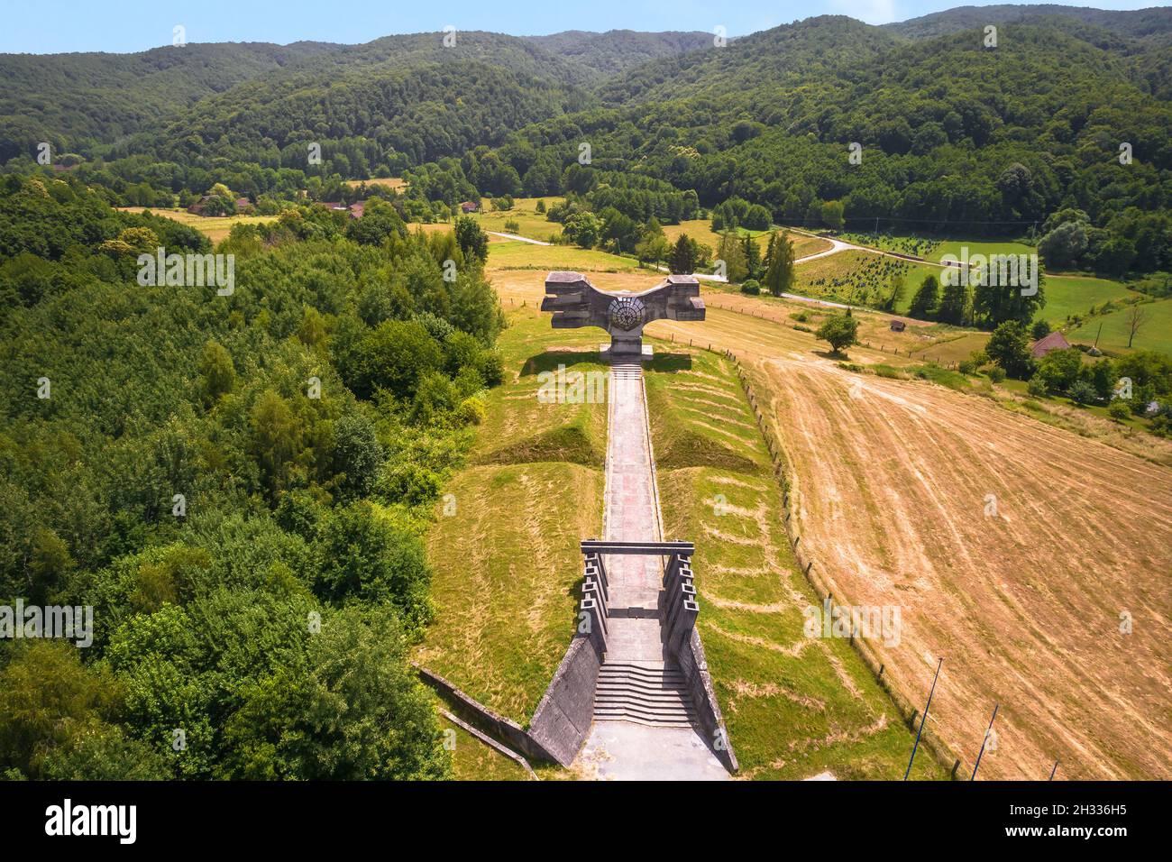 Podgaric, Croatia - June 24 2021: The Monument to the Revolution of the ...