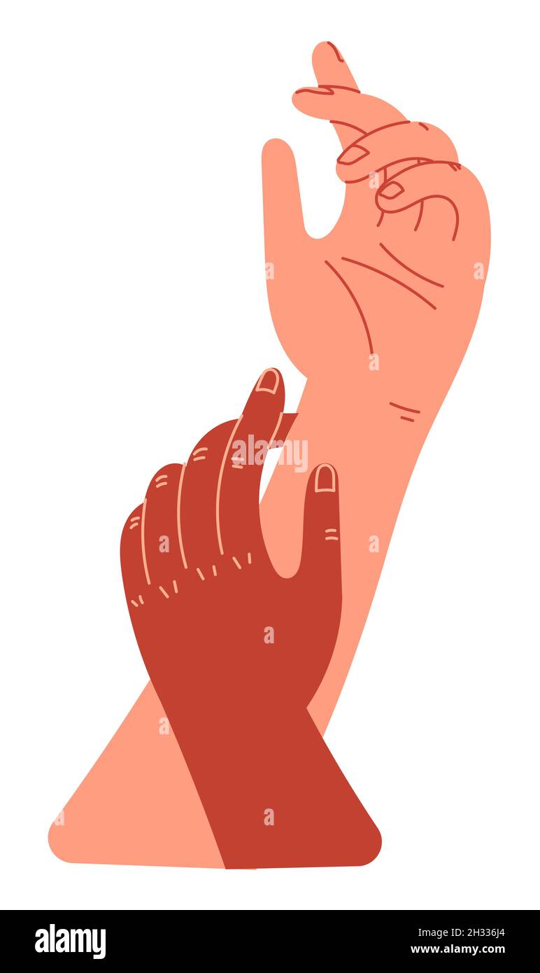 Two hands close-up. Two people joining hands Stock Vector Image & Art ...