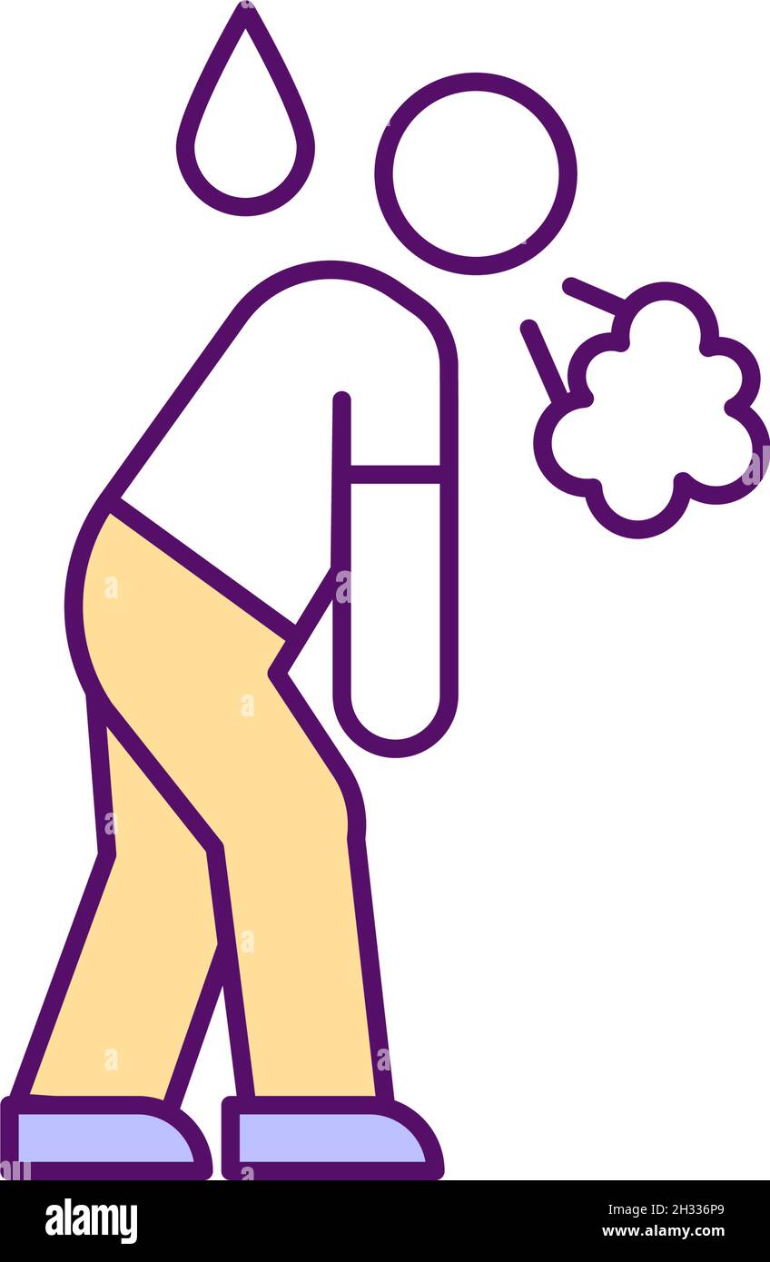 Patient with acute bronchitis RGB color icon Stock Vector Image & Art ...