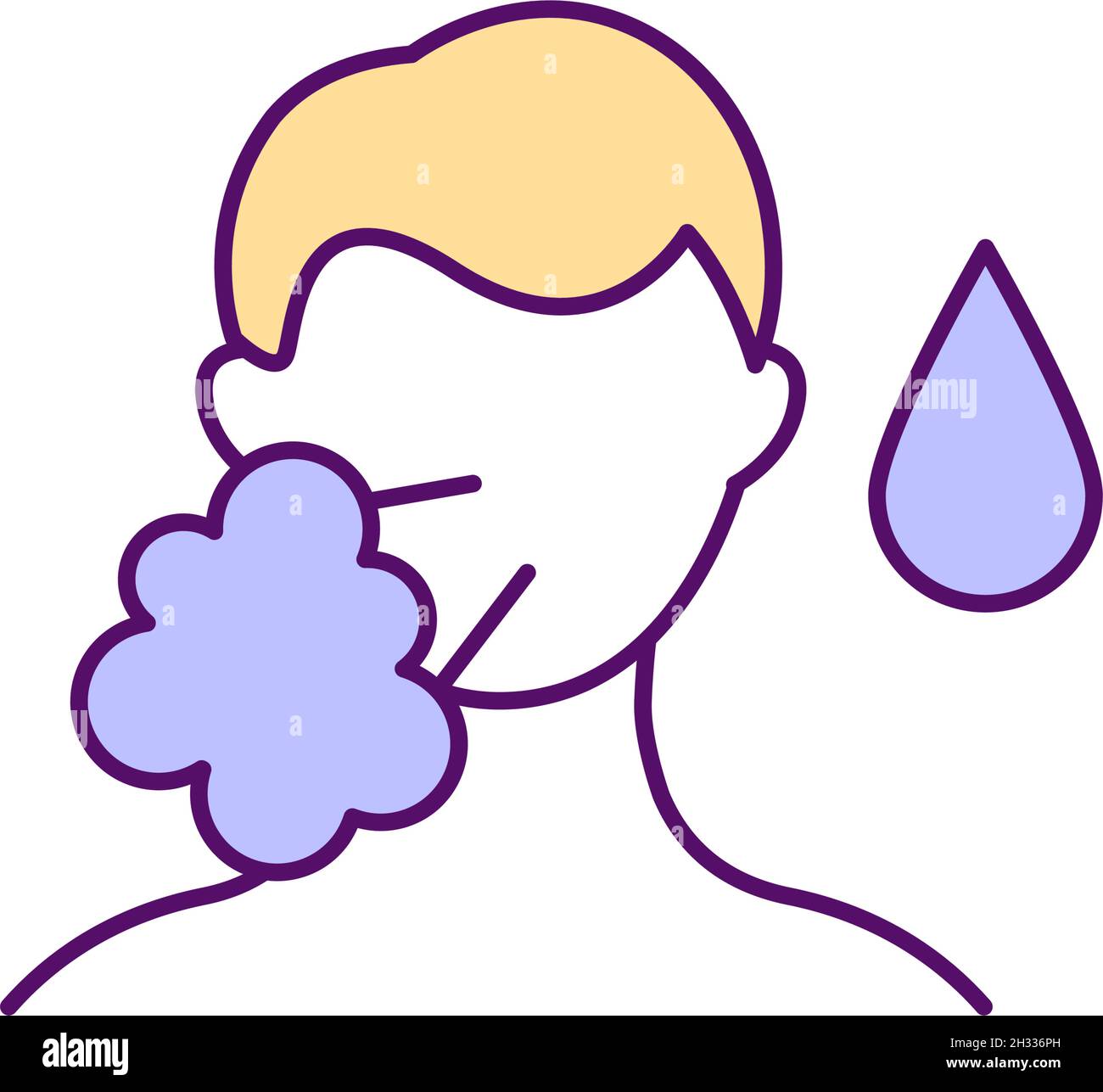 Coughing with phlegm RGB color icon Stock Vector Image & Art - Alamy