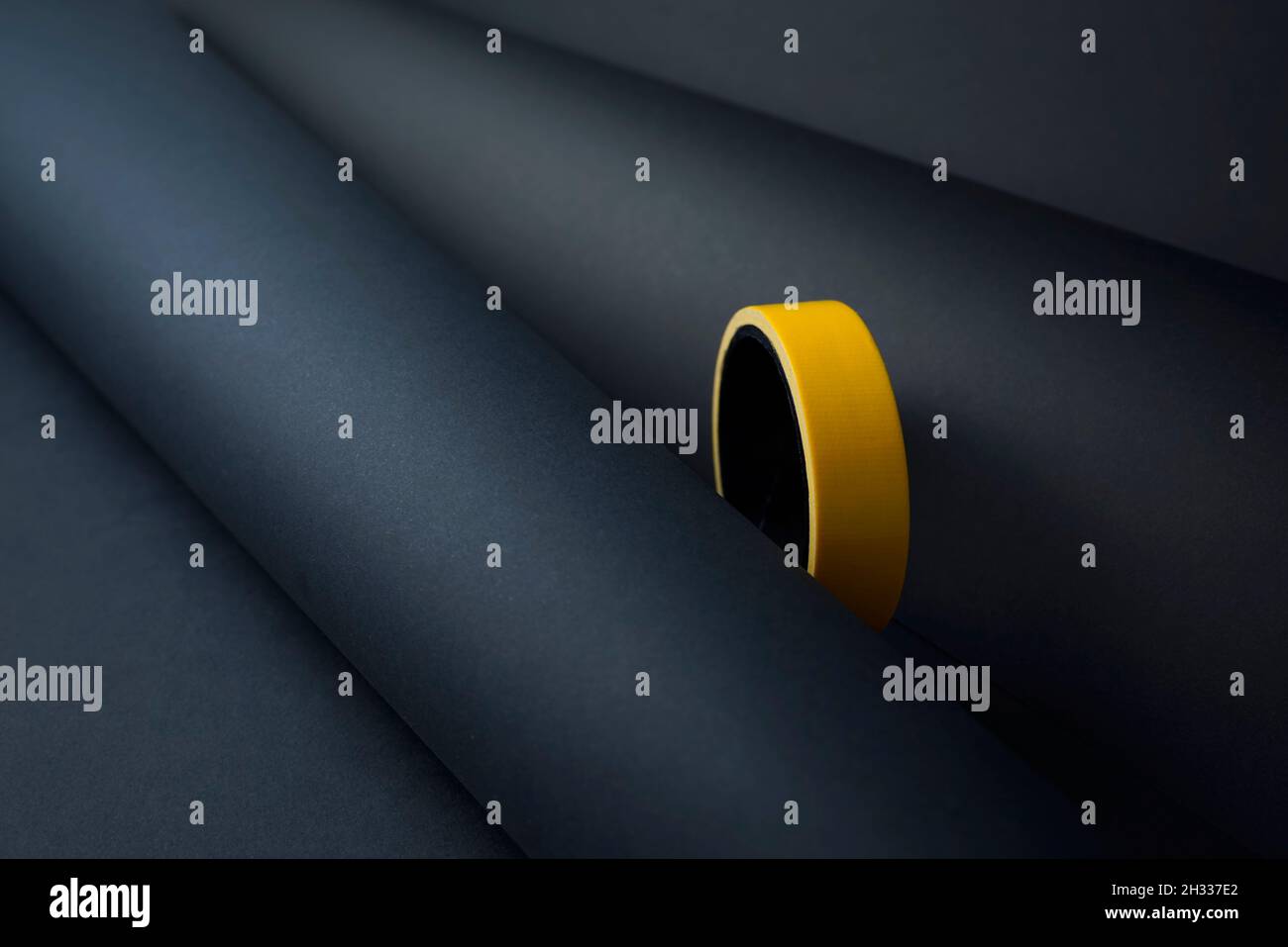 Creative minimal paper with yellow tape object abstract background ...