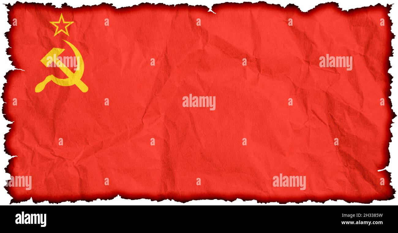 USSR flag crumpled paper grunge Stock Photo - Alamy