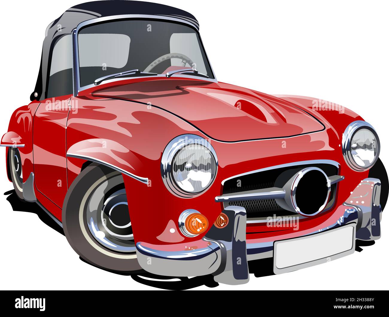 Cartoon retro car. Available eps-10 vector format separated by groups ...
