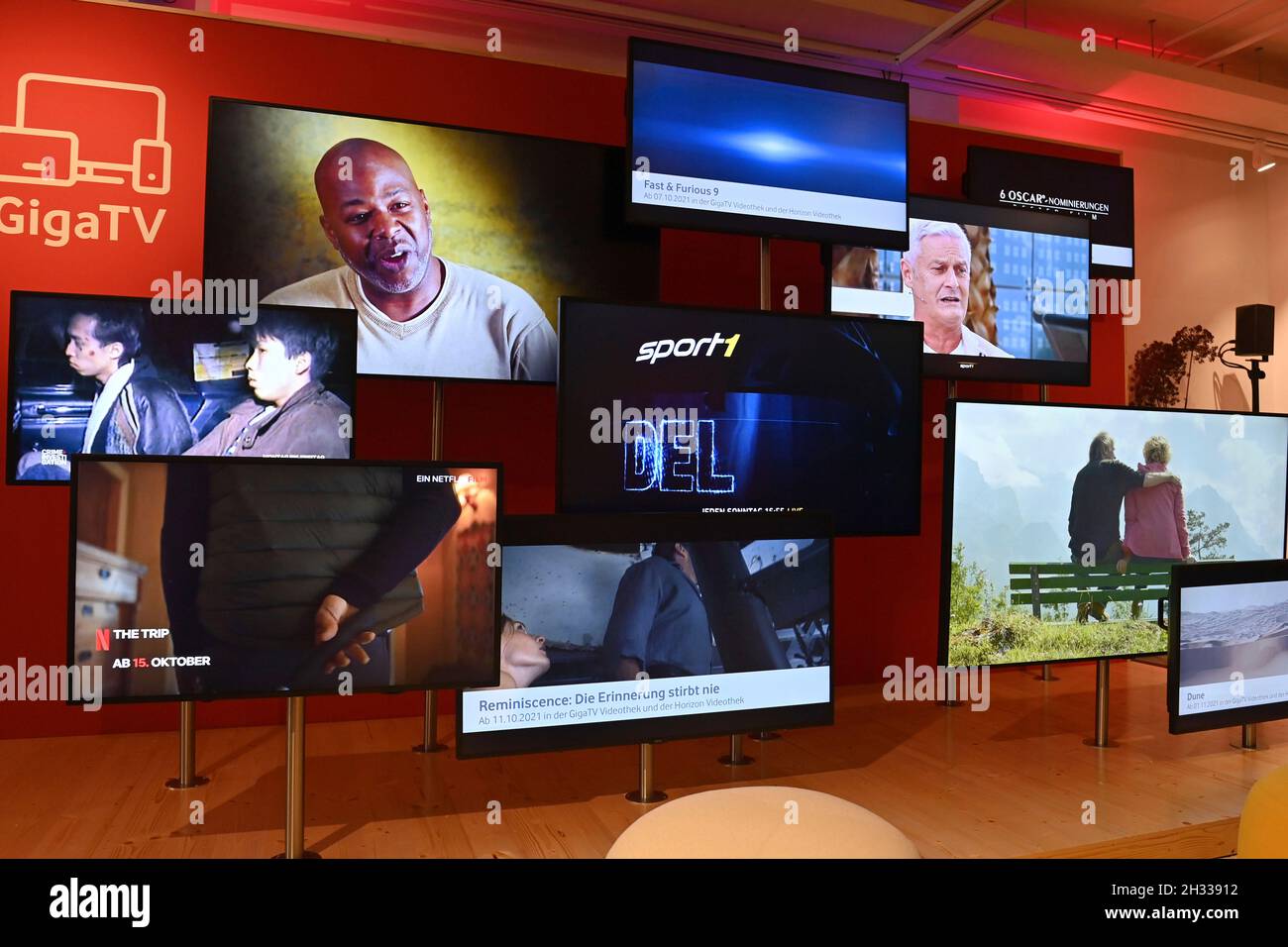 There are televisions in the foyer and various television programs are ...