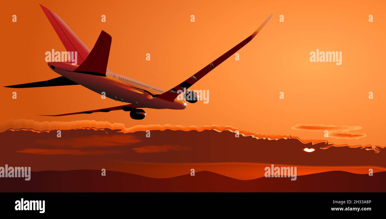 Boeing 787 landing Stock Vector Images - Alamy