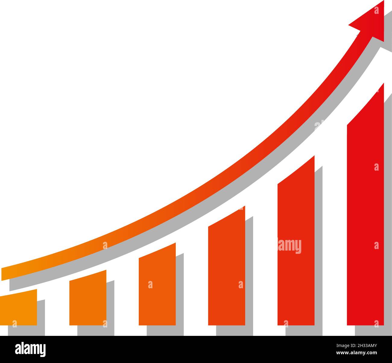 Graph with increase report. Diagram with rise and gain progress. Vector ...