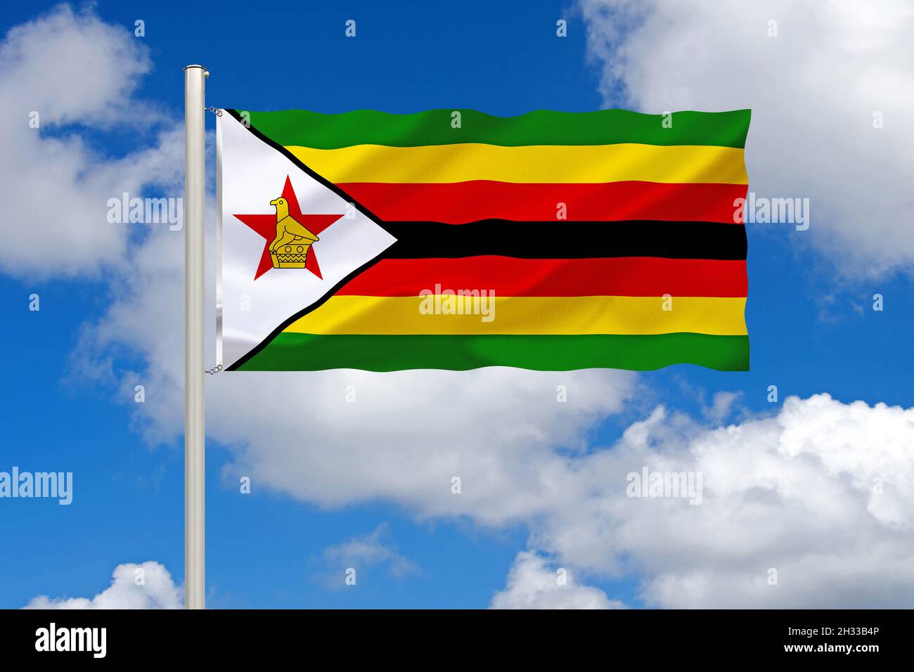 Die Flagge von Simbabwe, Afrika Stock Photo - Alamy