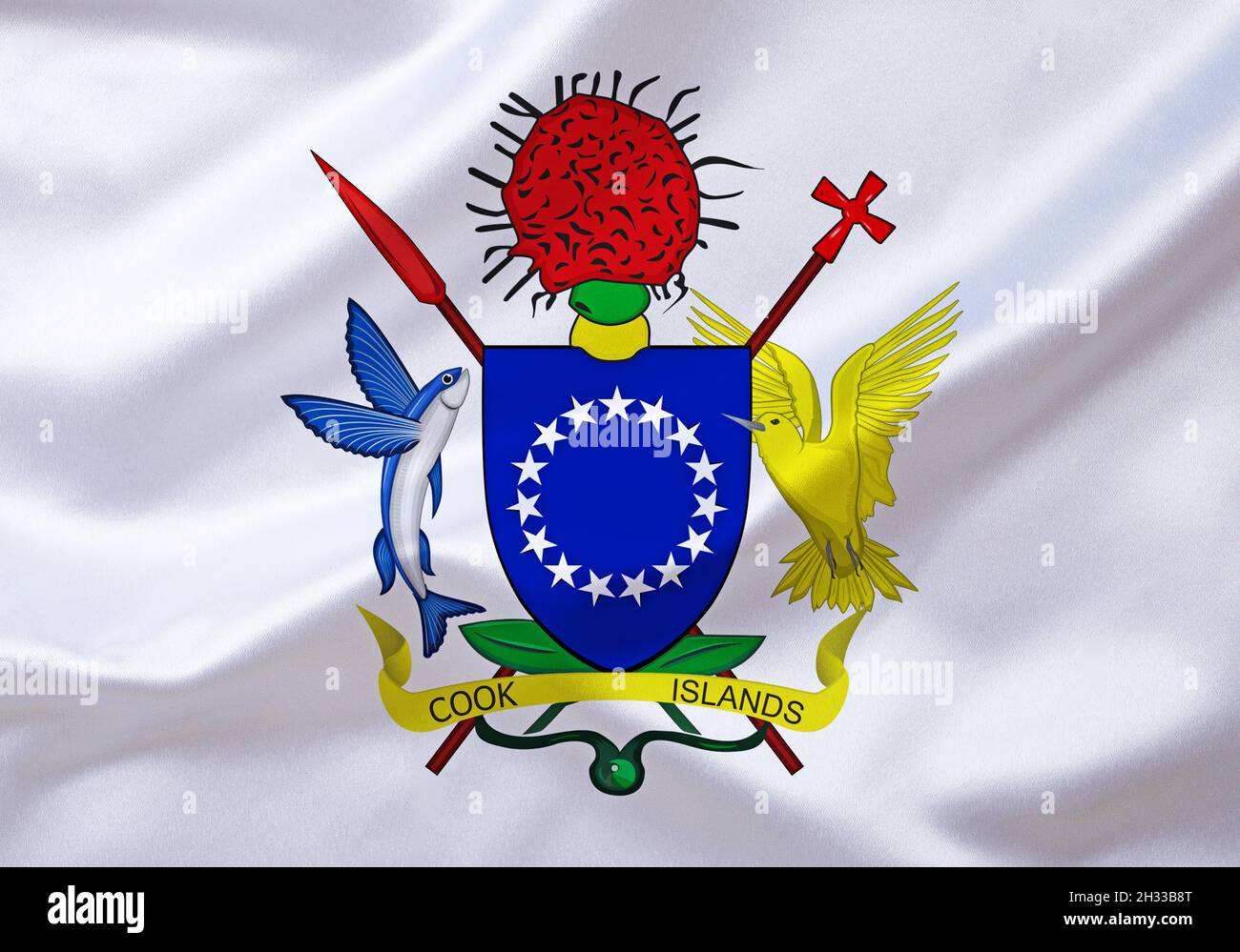 Das Wappen von den Cook Inseln, Cook Islands, Südpazifik, Inseln ...