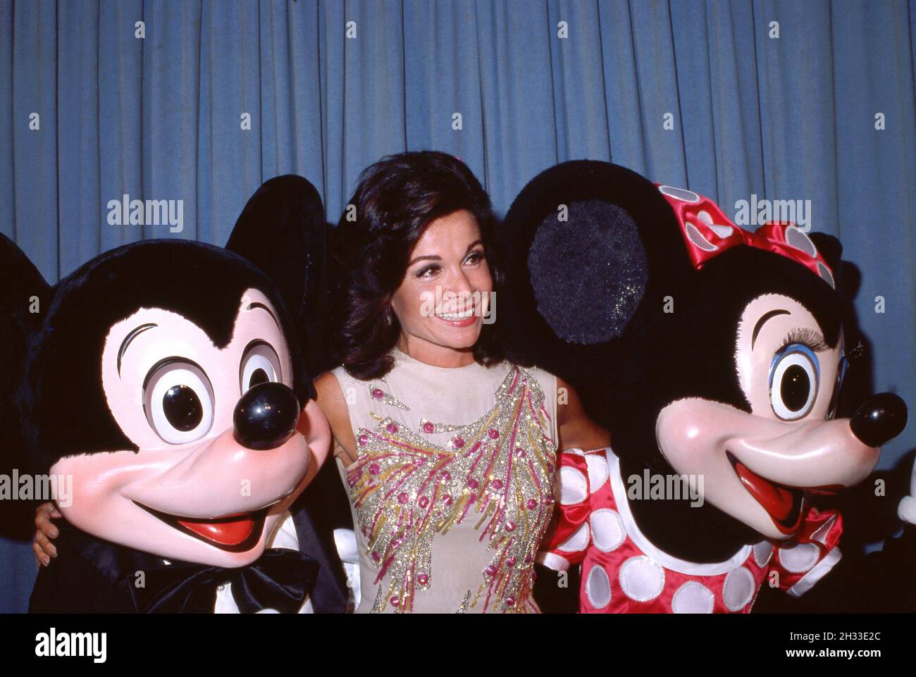 Annette Funicello with Mickey Mouse and Minnie Mouse at the 33rd Annual ...