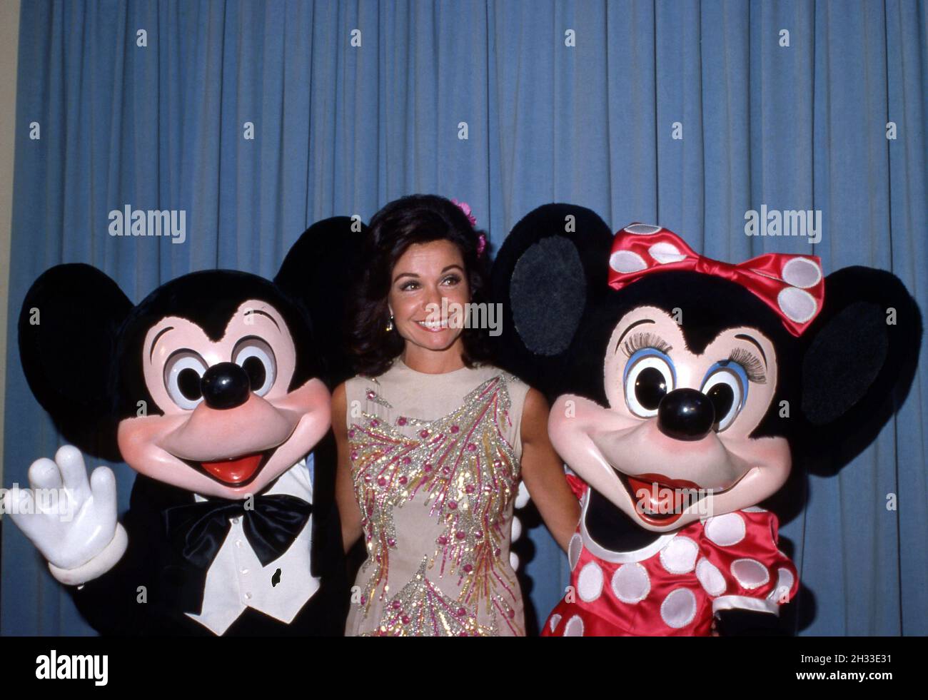 Annette Funicello with Mickey Mouse and Minnie Mouse at the 33rd Annual ...