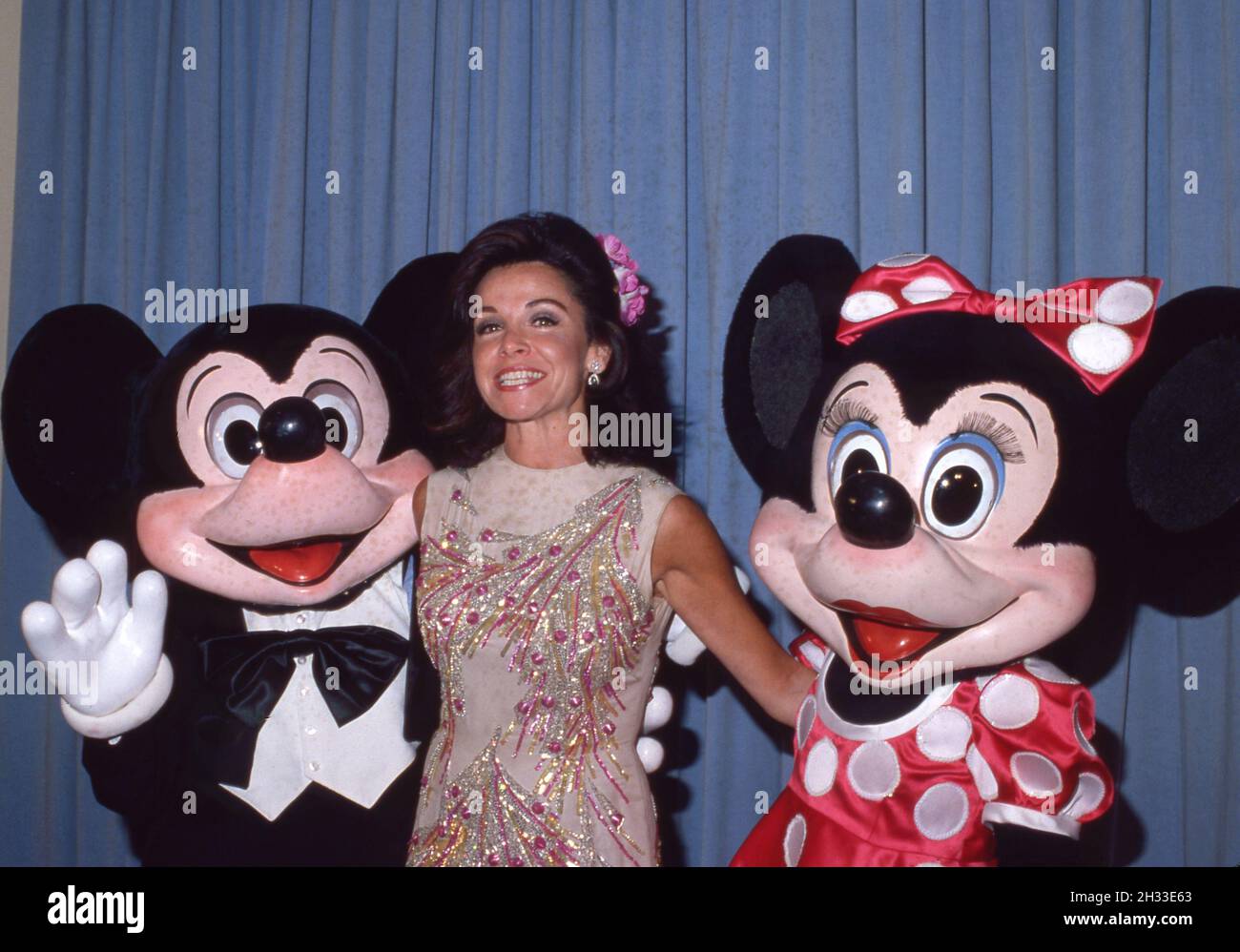 Annette Funicello with Mickey Mouse and Minnie Mouse at the 33rd Annual ...