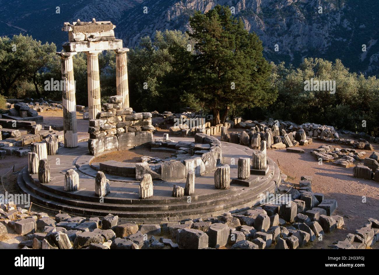 Overview of Tholos at Delphi, Greece Stock Photo - Alamy