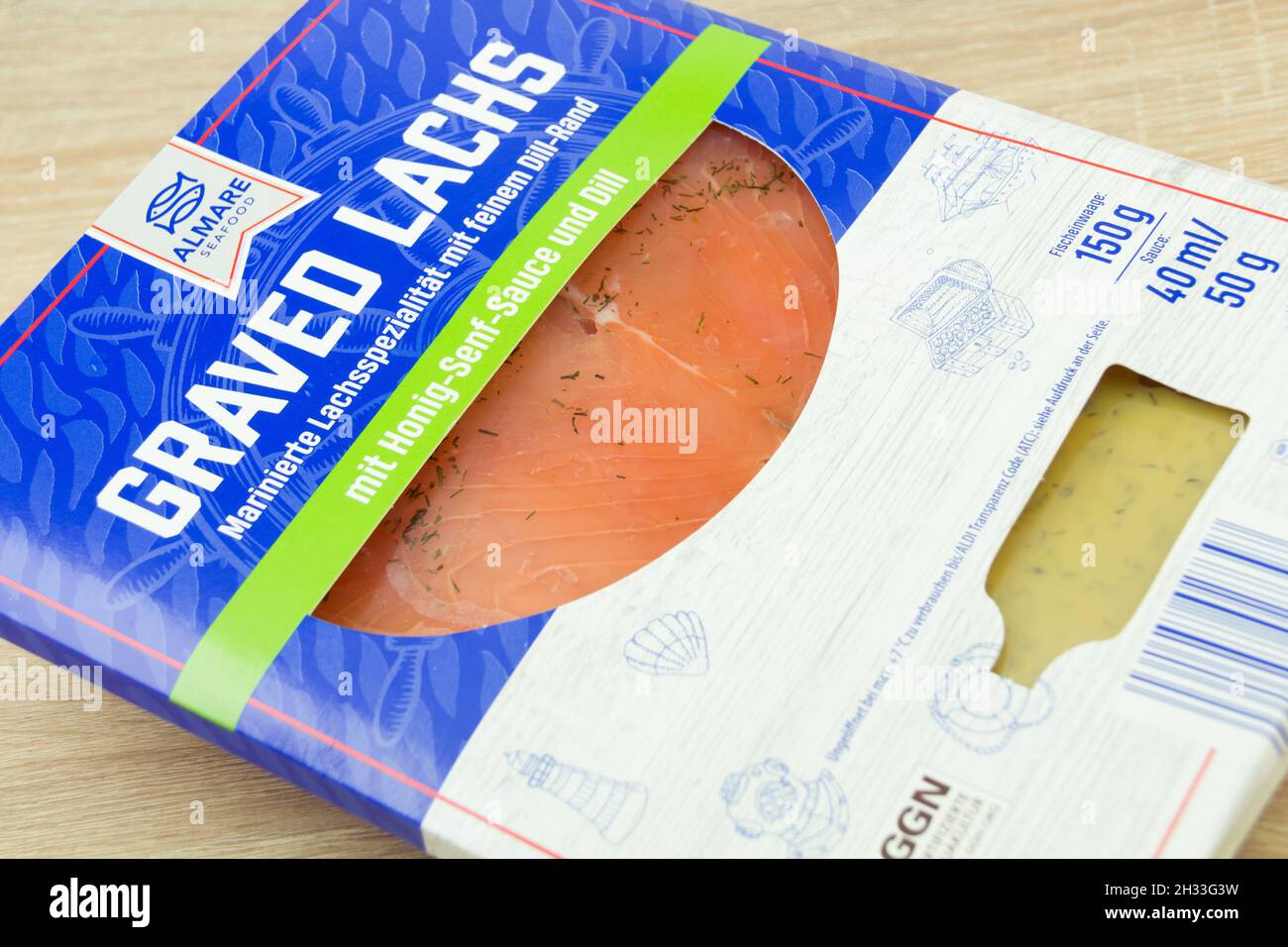 Hamburg, Germany - October 24 2021: Salmon Trouts Almare Seafood Graved ...