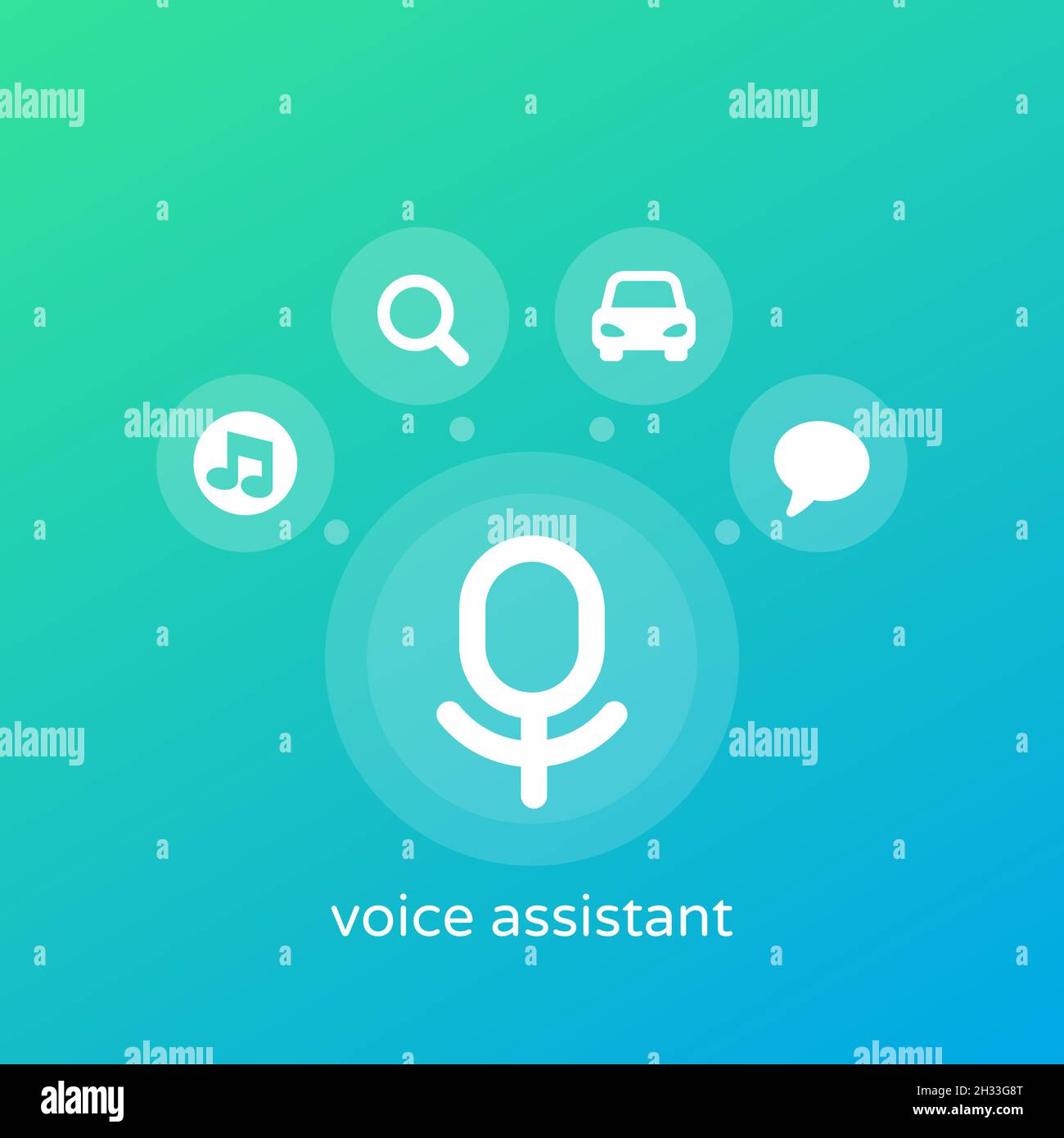 Voice assistant icons, vector banner Stock Vector Image & Art - Alamy