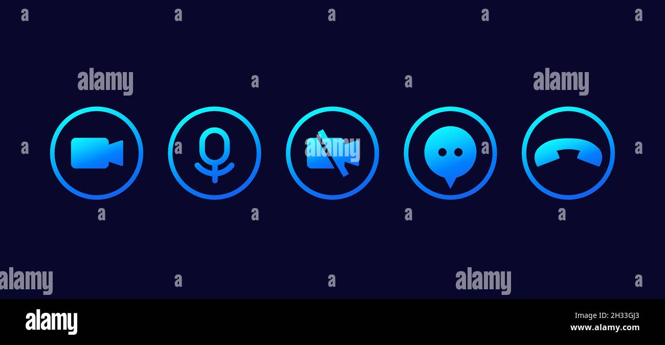 Video call icons for interface, vector design Stock Vector Image & Art ...