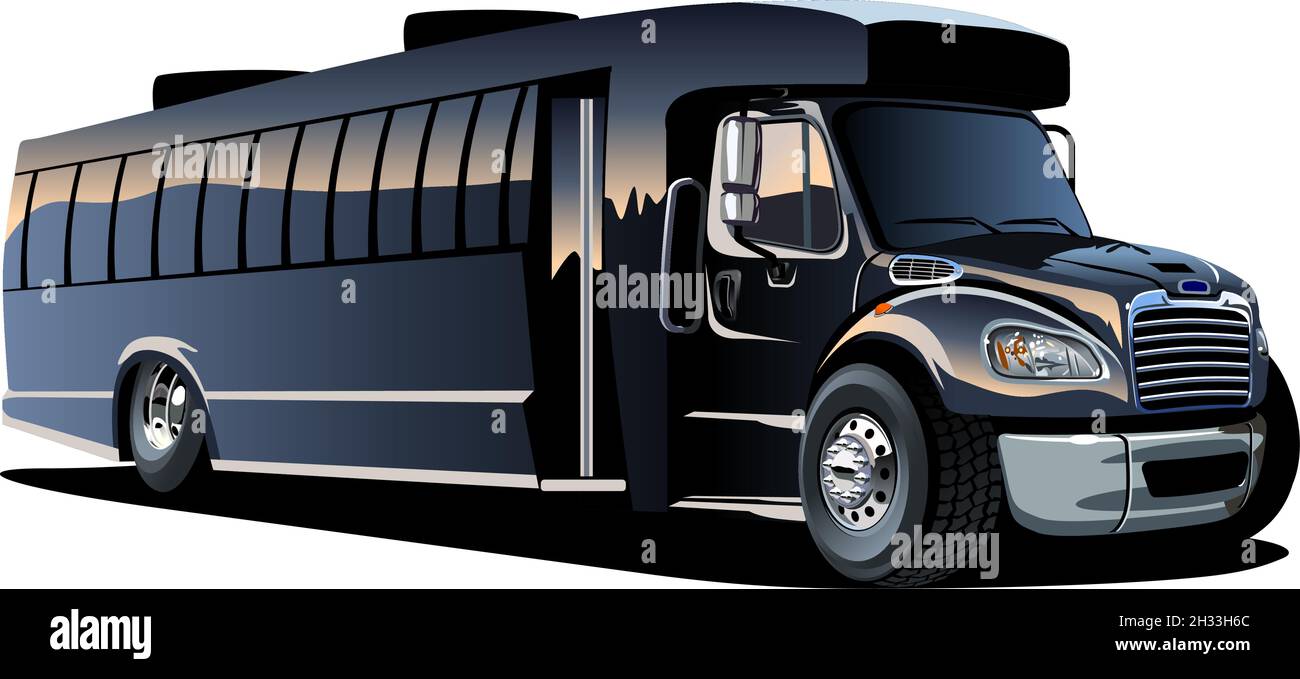 Cartoon shuttle bus. Available EPS-10 vector format separated by groups ...