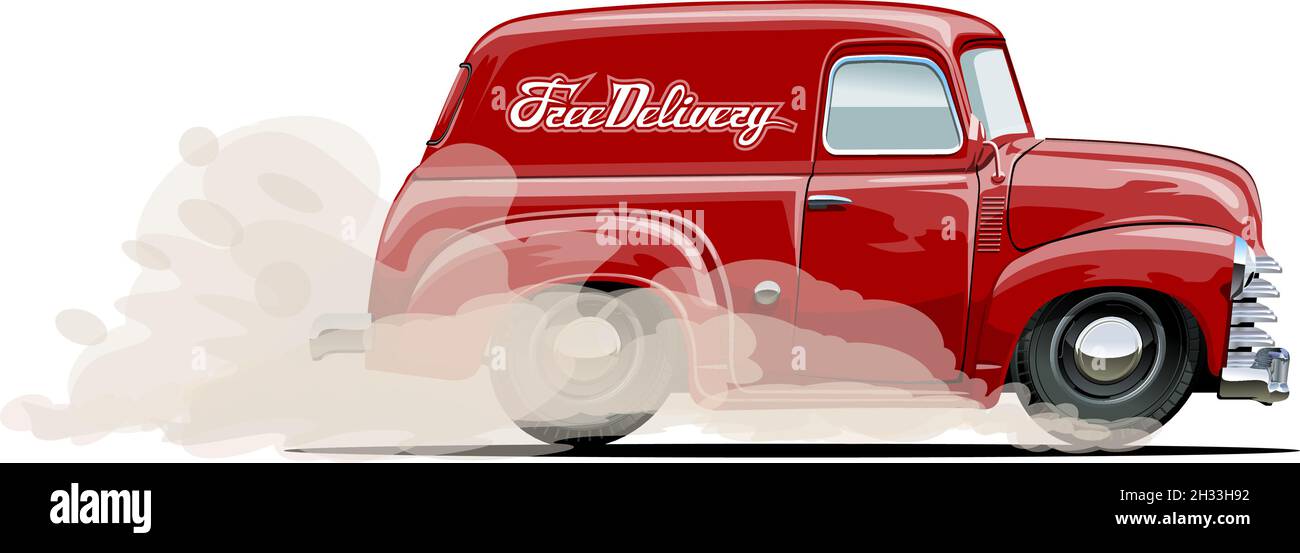 Vector cartoon delivery van. Available eps-10 vector format separated ...
