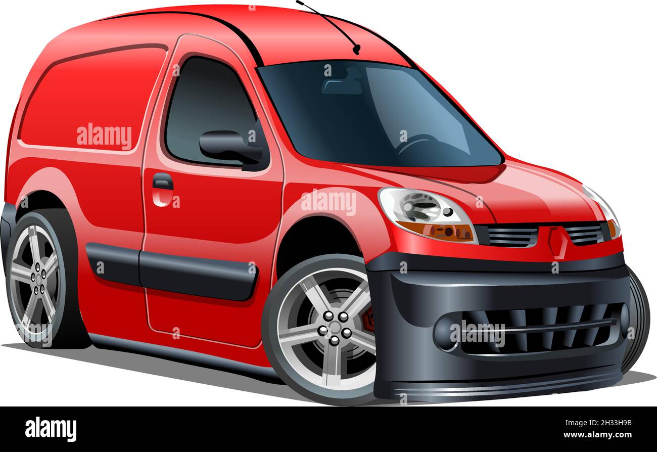 Cartoon delivery van isolated on white background. Available EPS-10 ...