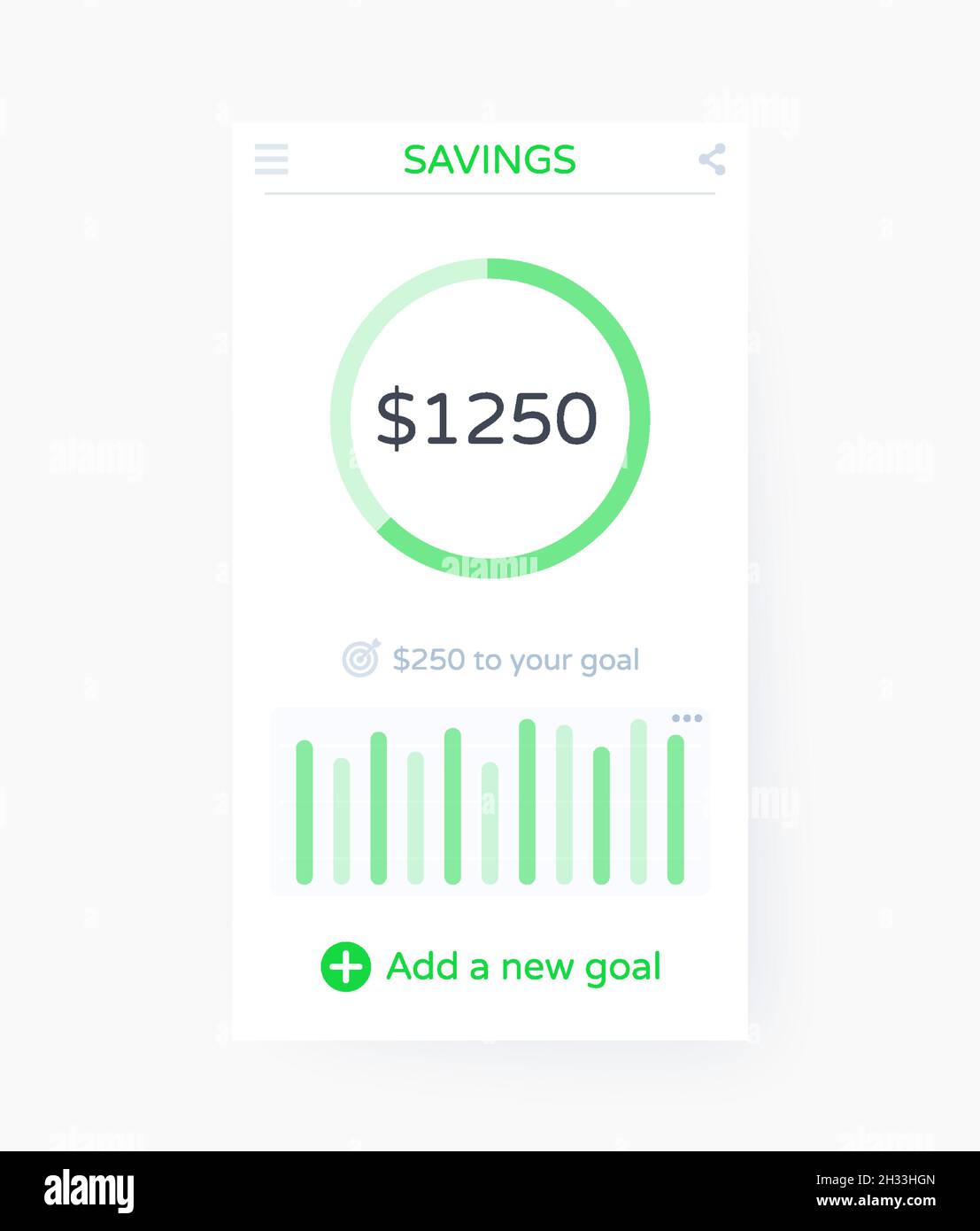 Savings app interface, mobile ui vector design Stock Vector Image & Art ...