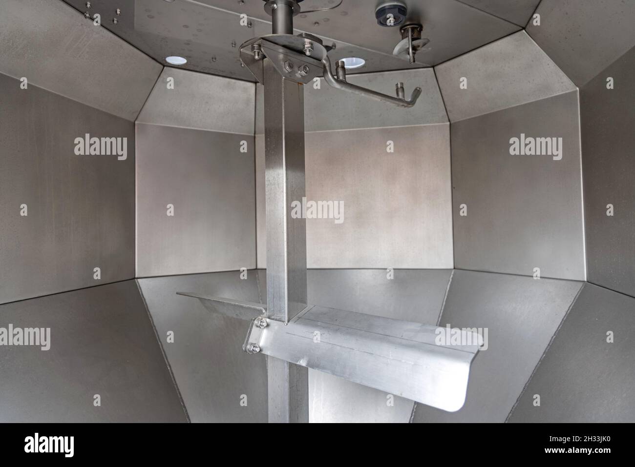 Vertical Stainless Steel Feed Mixer Machine Interior Stock Photo - Alamy