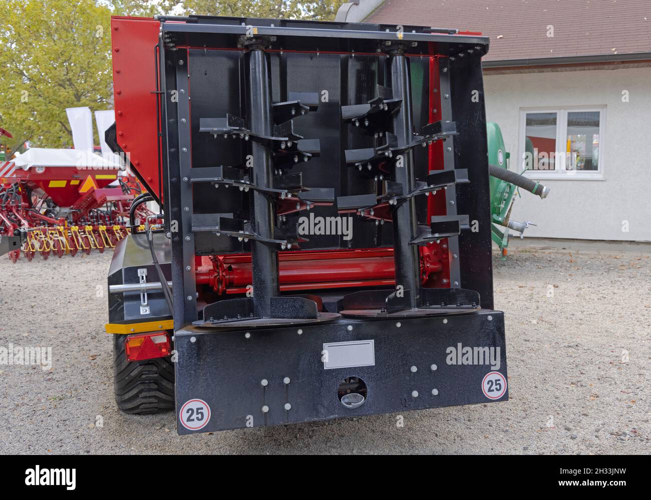 Rear End of Manure Trailer Spreader Farm Equipment Stock Photo - Alamy