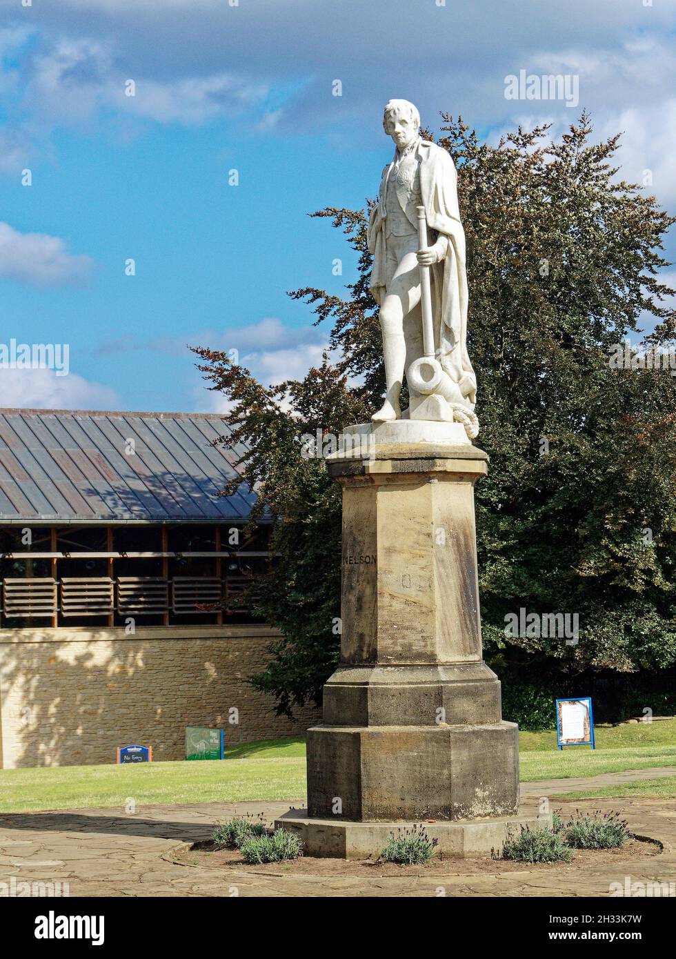Statue of Admiral Lord Nelson in Norwich Cathedral Close, commemorating ...