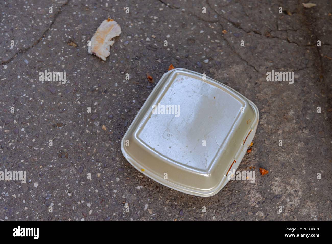 Takeaway Polystyrene Box Litter Stock Photo - Alamy