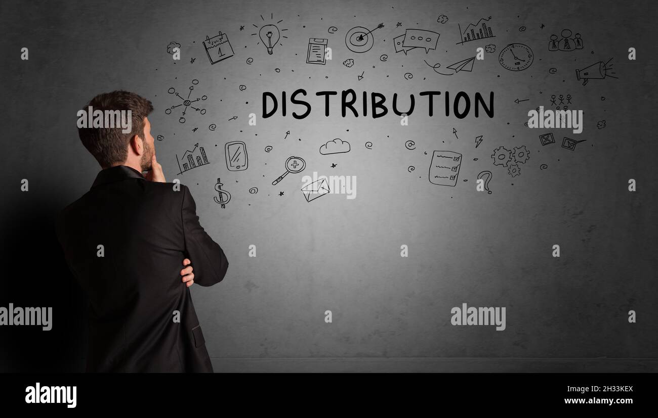 businessman drawing a creative idea sketch Stock Photo - Alamy