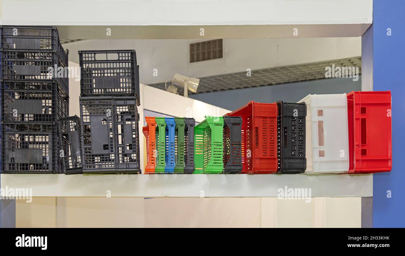 Agiculture Crates and Plastic Boxes for Produce Stock Photo - Alamy