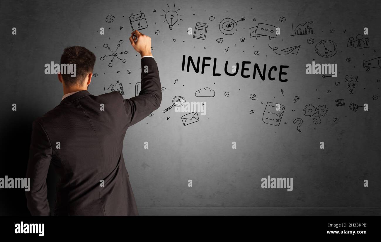 businessman drawing a creative idea sketch Stock Photo - Alamy