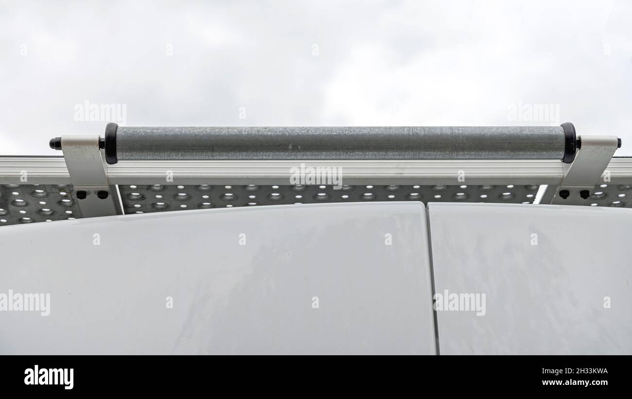 Heavy Duty Roller Bar at Roof Rack Van Stock Photo - Alamy