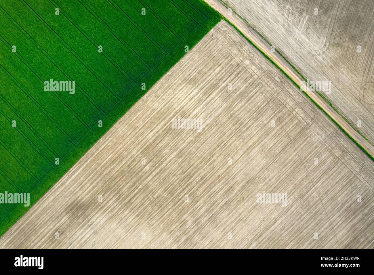 field from the top view geometric layout Stock Photo - Alamy