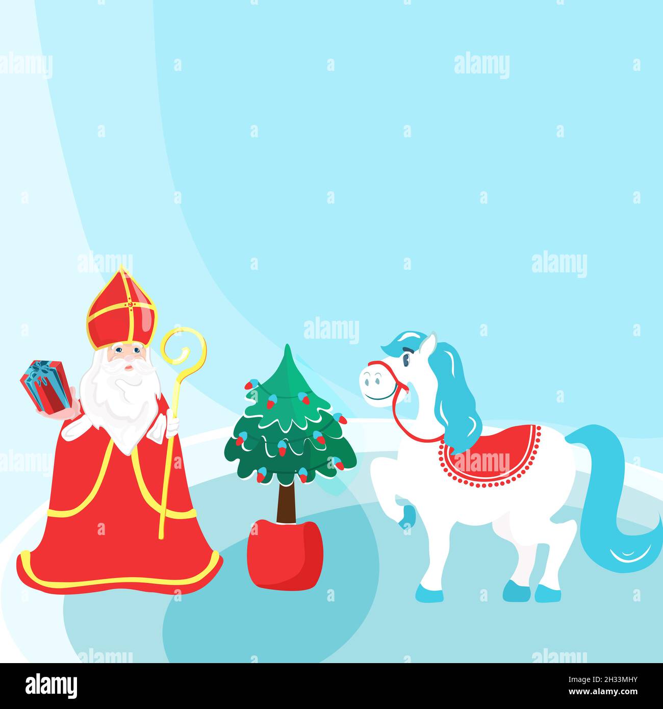 Dutch holiday Sinterklaas . Cute Saint Nicholas cartoon character ...